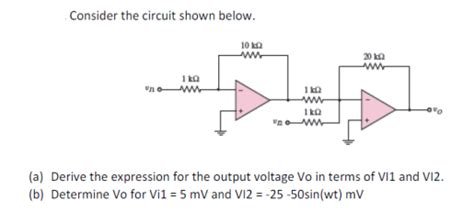 solved consider the circuit shown below derive the