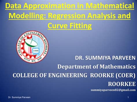 Data Approximation In Mathematical Modelling Regression Analysis And
