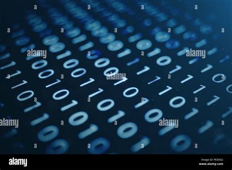 3d Illustration Binary Code On Blue Background Bytes Of Binary Code