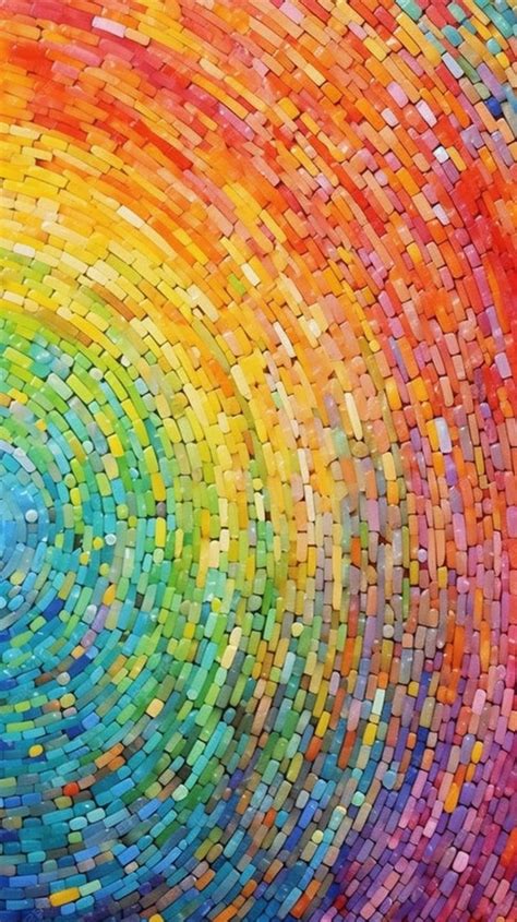 Premium Ai Image A Close Up Of A Colorful Mosaic Tile Wall With A Circular Design Generative Ai