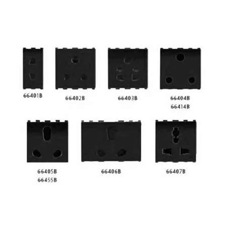 Anchor Roma 6a 1 Module 2 Pin Black Uro Socket 66401b Pack Of 20 Two Pin Socket दो पिन