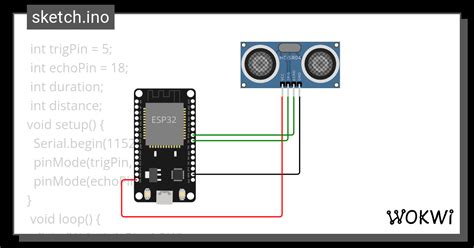 esp 32 ultrasonic senor wokwi esp32 stm32 arduino simulator