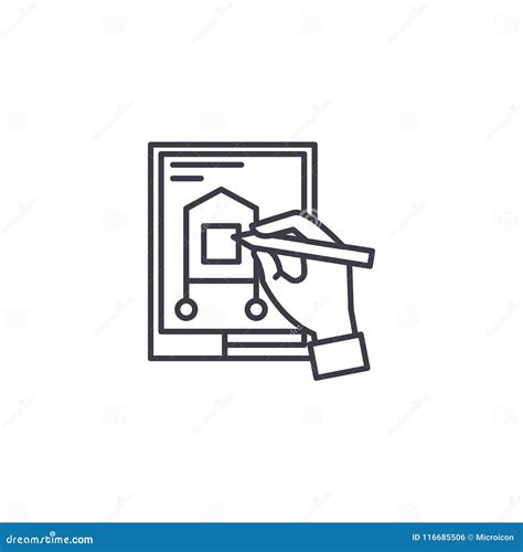 Designing A Project Linear Icon Concept Designing A Project Line