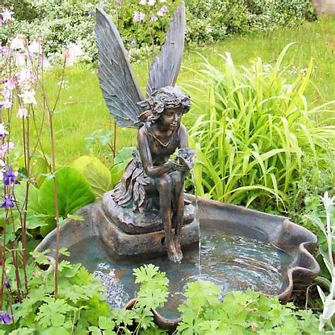 Primrose Fairy On A Clam Shell Mains Powered Garden Patio Outdoor Water