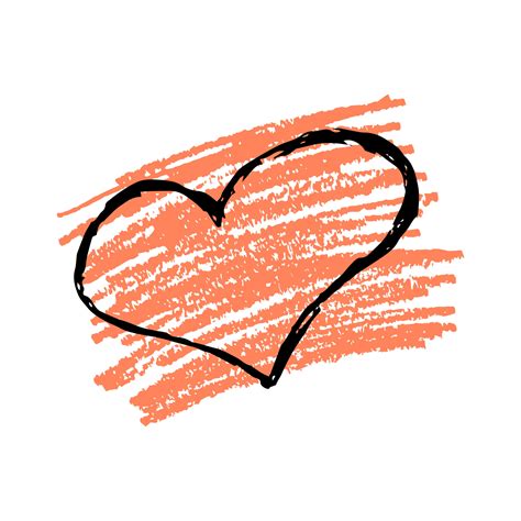 Sketch Scribble Hearts On Red Background Hand Drawn Pencil Scribble
