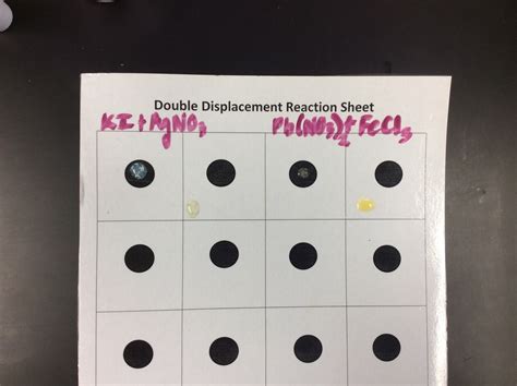 Data And Analysis Double Replacement Lab