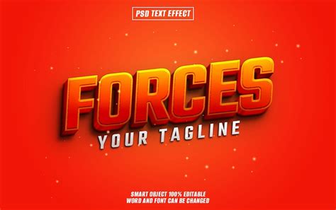 Premium Psd Force Text Effect Font Editable Typography 3d Text