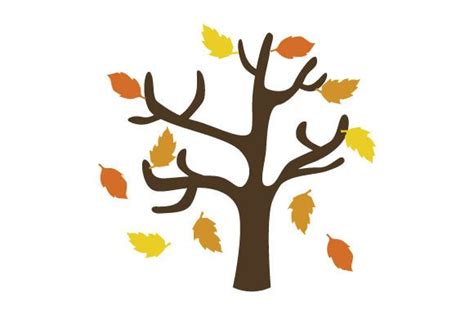 Autumn Leaves Falling From A Tree SVG Cut File By Creative Fabrica Crafts Creative Fabrica