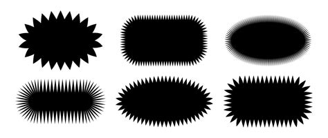 Premium Vector Zig Zag Edge Oval Shape Collection Jagged Elliptic And