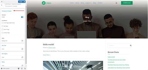 Transparent Header Overview Pro Docs Zakratheme