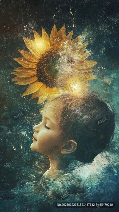 Ai创作图阳光向日葵小朋友 儿童成长梦想 阳光下成长 小孩的梦想 童真梦想 儿童想像力 追太阳的小孩 梦想与希望 童心筑梦 3d梦幻 有阳光有梦想 童真天真纯洁的眼 绽放梦想 幻想美好的理想