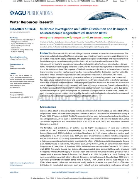 Pdf Multiscale Investigation On Biofilm Distribution And Its Impact On Macroscopic