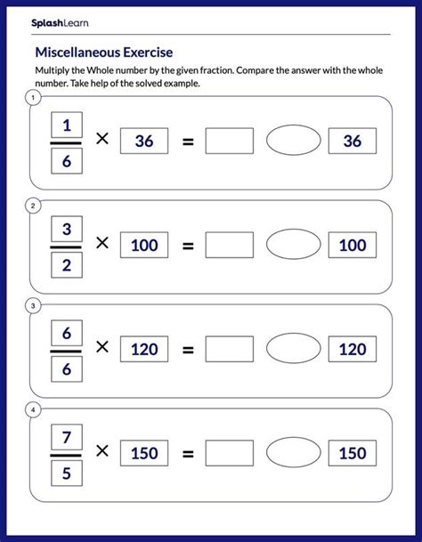 Scaling Fractions Worksheets