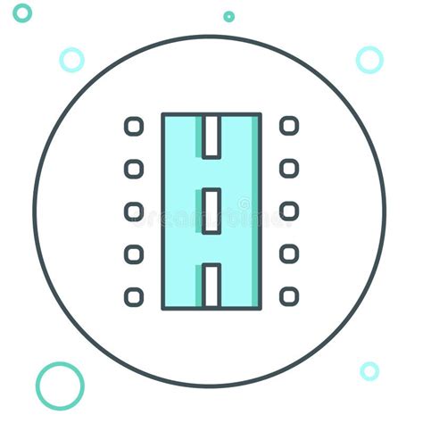 Line Airport Runway For Taking Off And Landing Aircrafts Icon Isolated On White Background