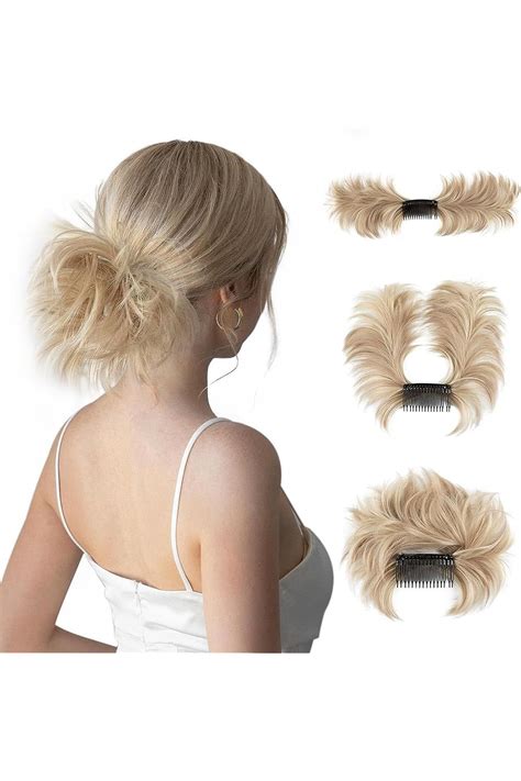 Youngways Messy Bun Hair Piece Side Comb Clip In Hair Bun Hairpiece For Women Short Natural