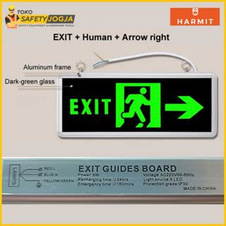 Jual Lampu Emergency EXIT Tanda Darurat EXIT Arah Kanan 1 Sisi Acrilic 3 Watt LED Lampu