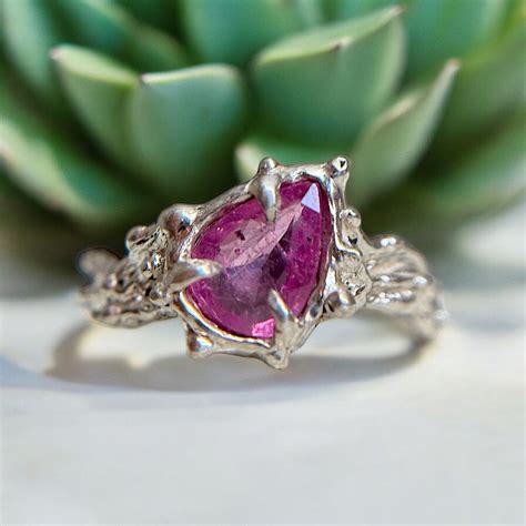 Pink Ruby Ring Ruby Fairy Ring Tree Branch Ring Fantasy Engagement Ring Twig Ring Nature