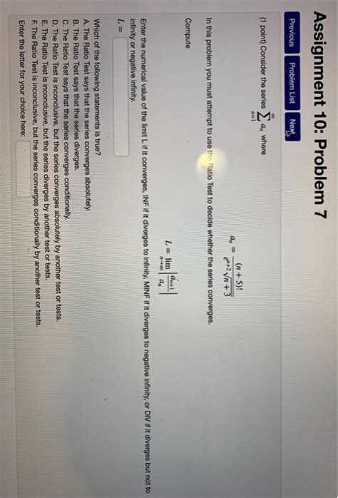 Solved Assignment 10 Problem 1 Previous Problem List Next