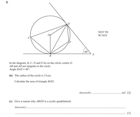Solved NOT TO SCALE In The Diagram B C D And E Lie On The Circle Centre O AB And AD Are
