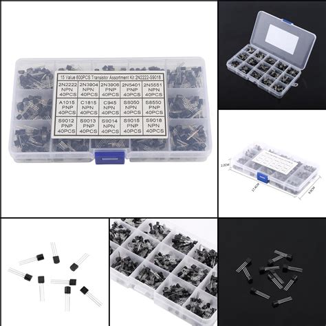 600pcs Assorted Transistor Kit 15 Types Semiconductor Triode For Electronics Projects