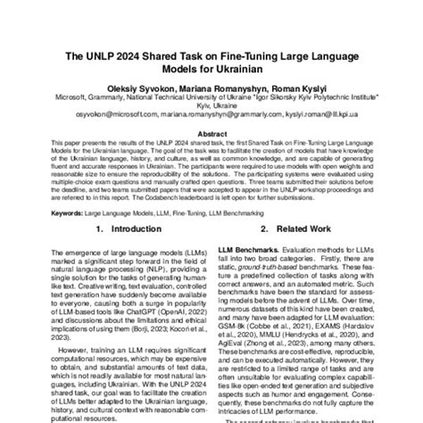 the unlp 2024 shared task on fine tuning large language models for