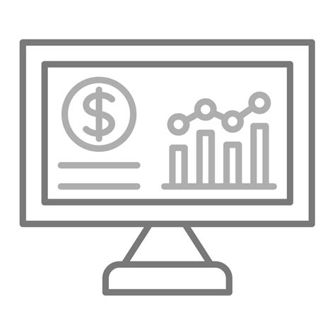 Premium Vector A Computer Monitor With A Graph On It And A Graph On The Top