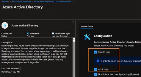 Azure Active Directory Connector Logs Activation For Microsoft Sentinel Microsoft Qanda