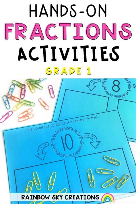 Hands On Fraction Activities Fractions Math Centres Grade 1