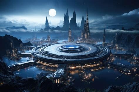 Premium Ai Image Futuristic Space City D Rendering Elements Of This Image Furnished By Nasa A