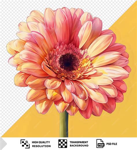 투명한 배경 아름다운 수채화 게르베라 데이지 꽃 클리파트 및 잎 수채화 꽃 요소 수채화꽃 수채화 그림 수채화 제르베라 데리 게르