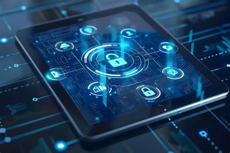 Premium Photo Digital Tablet Showing Secure Transaction Process With Encryption Symbols And