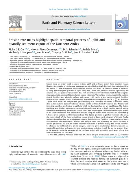 Pdf Erosion Rate Maps Highlight Spatio Temporal Patterns Of Uplift And Quantify Sediment