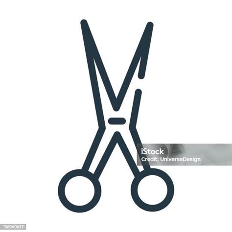 열린 가위 얇은 선 아이콘 도구 및 기구 개념 격리 윤곽 선에서 잘라 날카로운 선형 아이콘 웹 디자인 및 앱에 대한 벡터 그림 기호 요소입니다 0명에 대한 스톡 벡터 아트