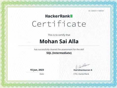 Mohan Sai Alla On Linkedin Sql Mysql Hackerrank Management Database