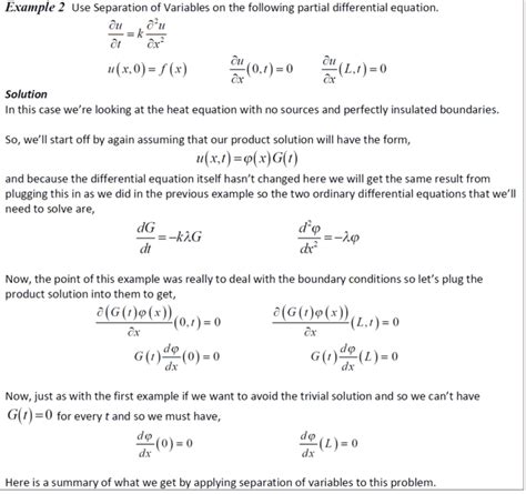 Using Separation Of Variables In Solving Partial Differential Equations • Physics Forums