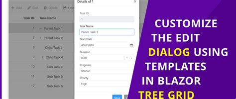 Customize The Edit Dialog Using Templates In Blazor Treegrid Dev Community