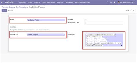 Odoo Website Product Gallery WebKul