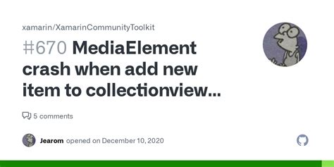 mediaelement crash when add new item to collectionview xamarin forms