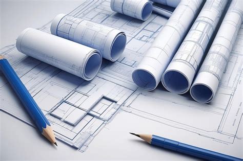 Building Blueprint Architecture Construction Planning Premium Ai Generated Image