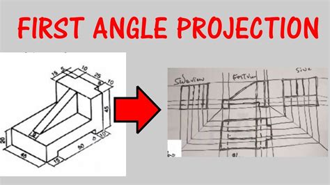 First Angle Projection Tutorial How To Draw Orthographic Projection Of Isometric View Pa
