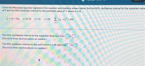 Solved Given The Fitted Least Squares Regression Line