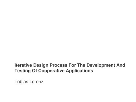 pdf iterative design process for the development and testing of