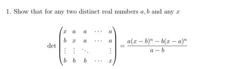 solved 1 show that for any two distinct real numbers a b