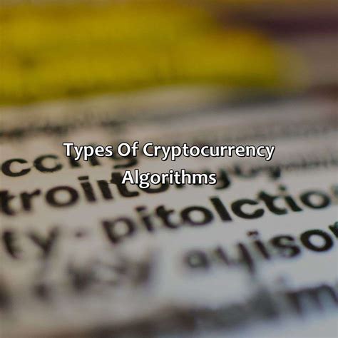 Cryptocurrency Algorithms
