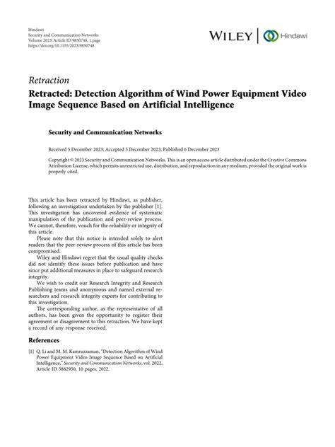 Pdf Retracted Detection Algorithm Of Wind Power Equipment Video Image Sequence Based On