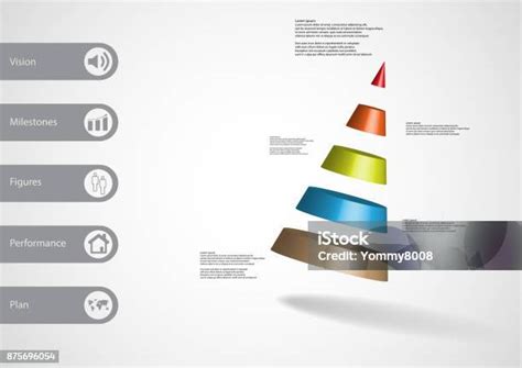 콘의 모티브로 3d 그림 Infographic 템플릿 5 색 부품 비스듬히 간단한 서명 및 사이드 바에서에 샘플 텍스트와 분할 밝은 회색 그라데이션 배경으로 사용 됩니다 0
