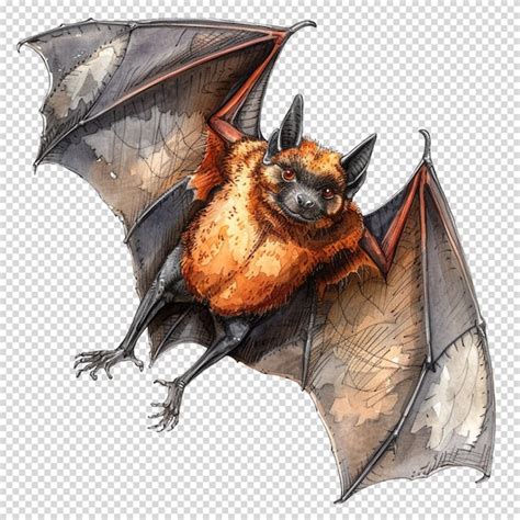 Летучая мышь изолирована на прозрачном фоне Премиум Psd Файл