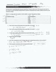 Linear Functions Activity Pdf Course Hero