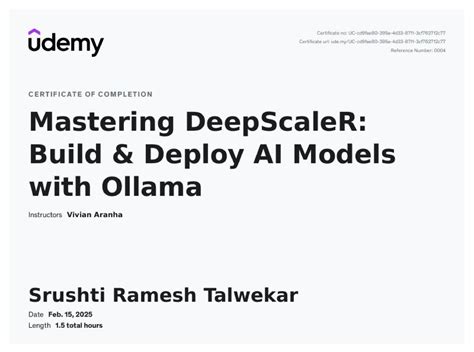 ai machinelearning deeplearning ollama udemy