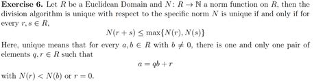 solved exercise 6 let r be a euclidean domain and n r→n a